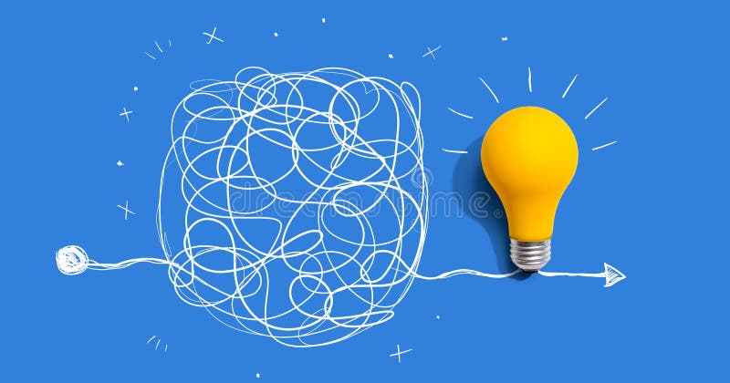 Clarifying Complex Ideas Theme with Light Bulb Stock Image - Image of ...
