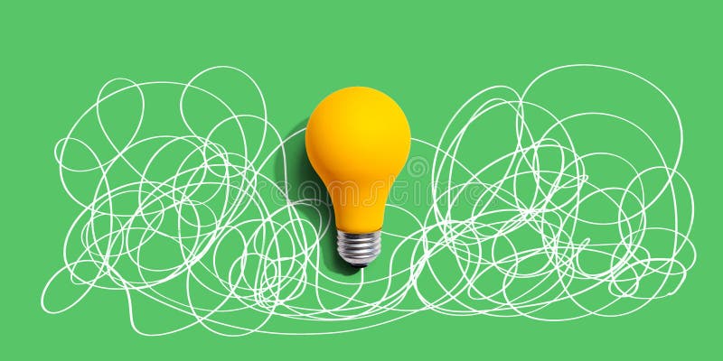 Clarifying Complex Ideas Theme with Light Bulb Stock Image - Image of ...