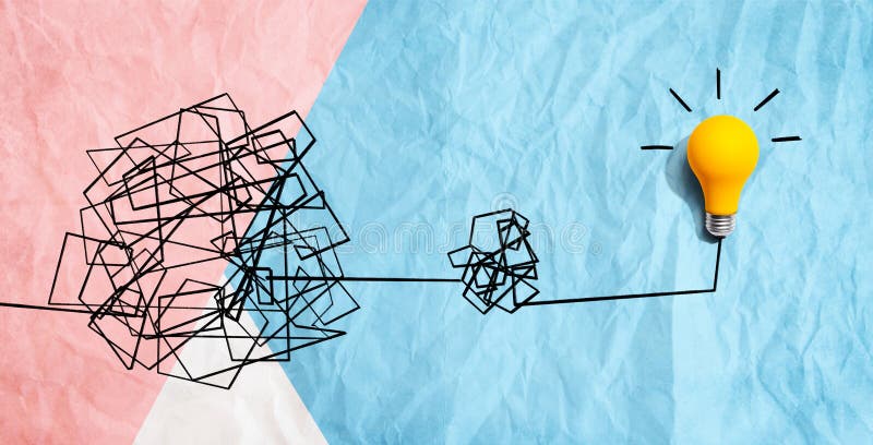 Clarifying Complex Ideas Theme with Light Bulb Stock Image - Image of ...