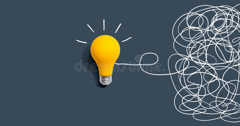 Clarifying Complex Ideas Theme with Light Bulb Stock Image - Image of ...