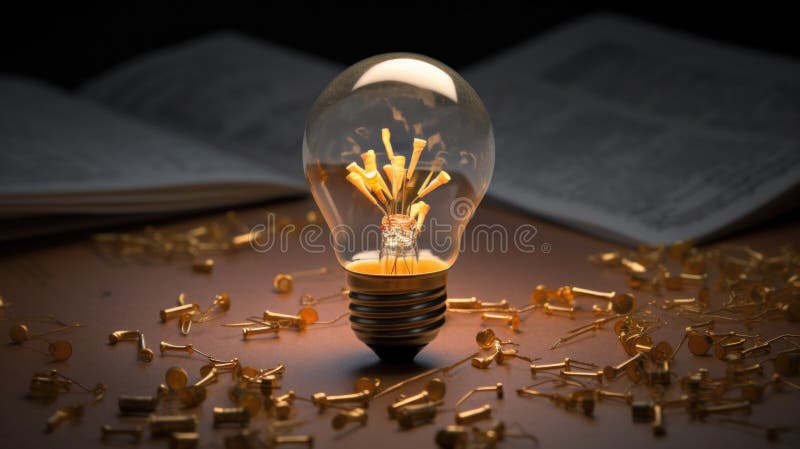 Clarifying Complex Ideas Theme with Light Bulb - Flat Lay Stock ...