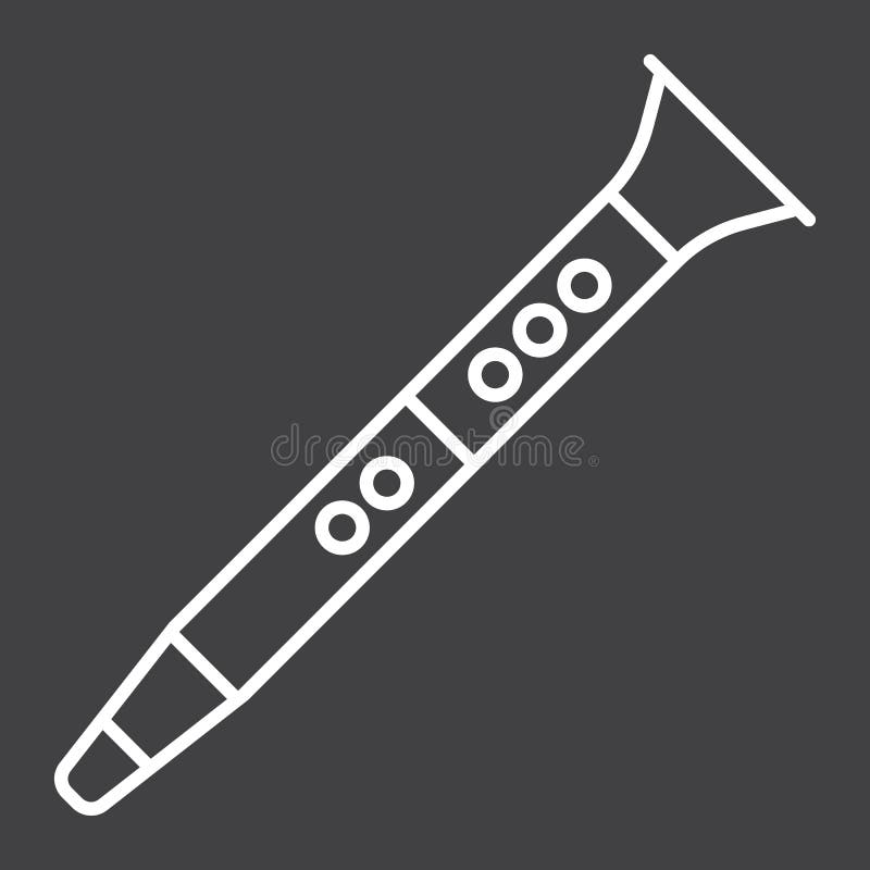Clarinet Line Icon, Music and Instrument Stock Vector - Illustration of ...
