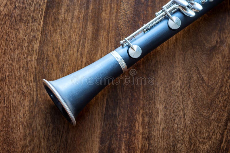 Clarinet Musical Instrument on Wooden Table Stock Image - Image of ...