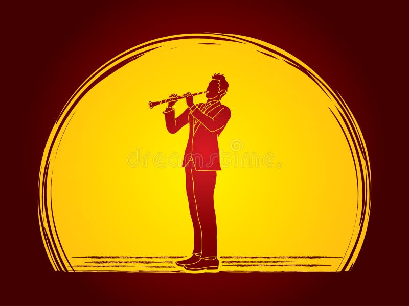 Clarinet player stock vector. Illustration of design, clarinet - 5829274