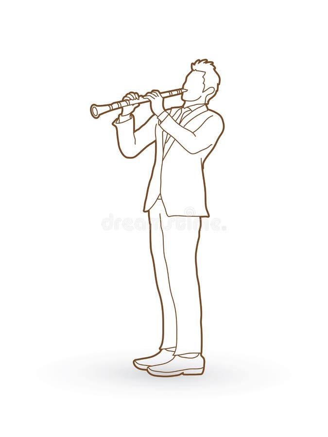 Clarinet player stock vector. Illustration of graphic - 77231192
