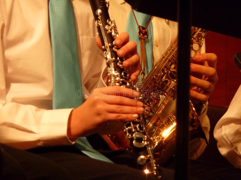 A clarinet and a sax stock image. Image of night, festive - 253979937