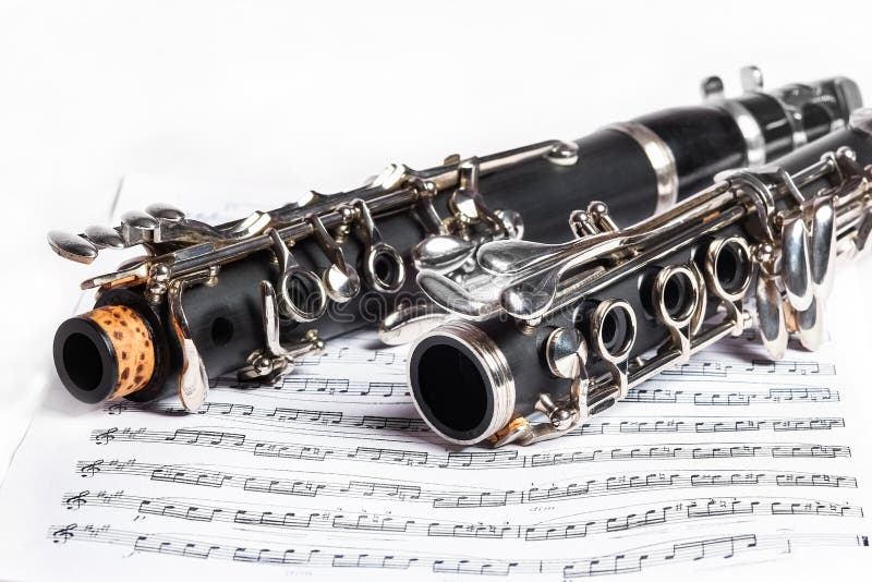 Clarinet on a White Background Stock Photo - Image of acoustic, note ...