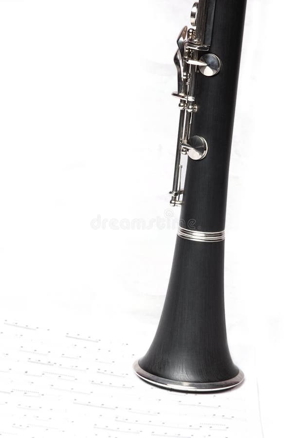 Clarinet on White Background Stock Image - Image of object, musical ...