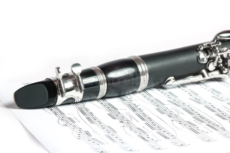 Clarinet on a White Background Stock Photo - Image of melody, note ...