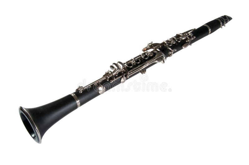 Clarinet on White Background Stock Image - Image of object, musical ...