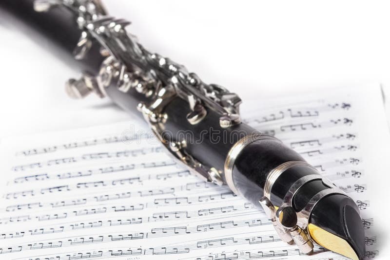 Clarinet on a White Background Stock Photo - Image of melody, note ...
