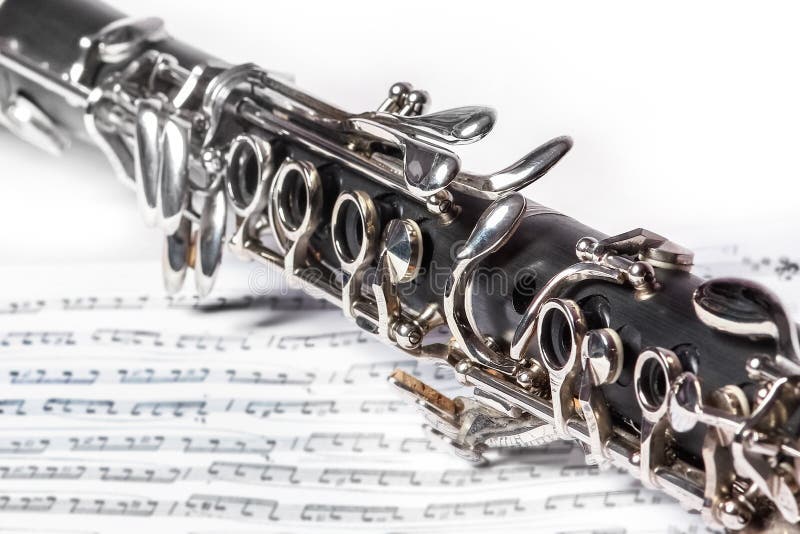 Clarinet on a White Background Stock Photo - Image of melody, note ...