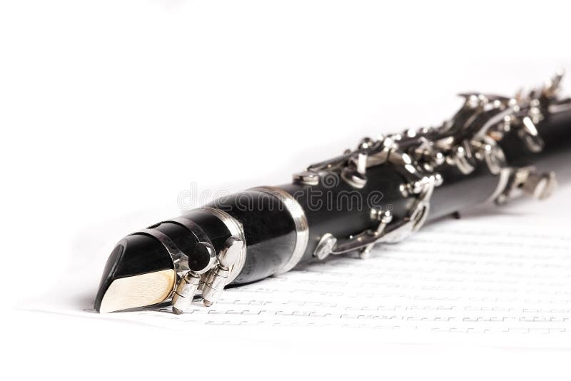 Clarinet on a White Background Stock Photo - Image of orchestra, detail ...