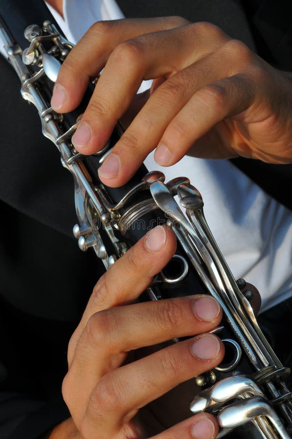 Clarinetist stock photo. Image of clarinet, hands, parts - 18112516