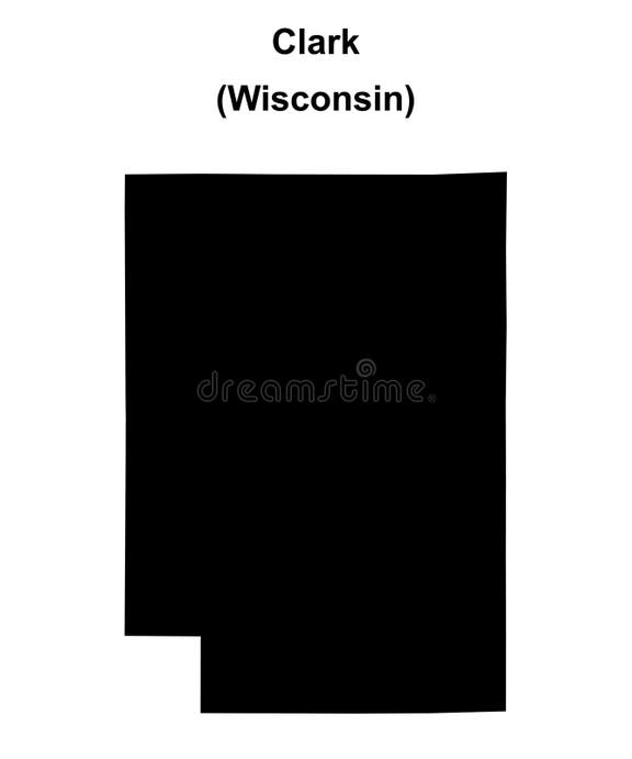 Clark outline map stock vector. Illustration of border - 361875491