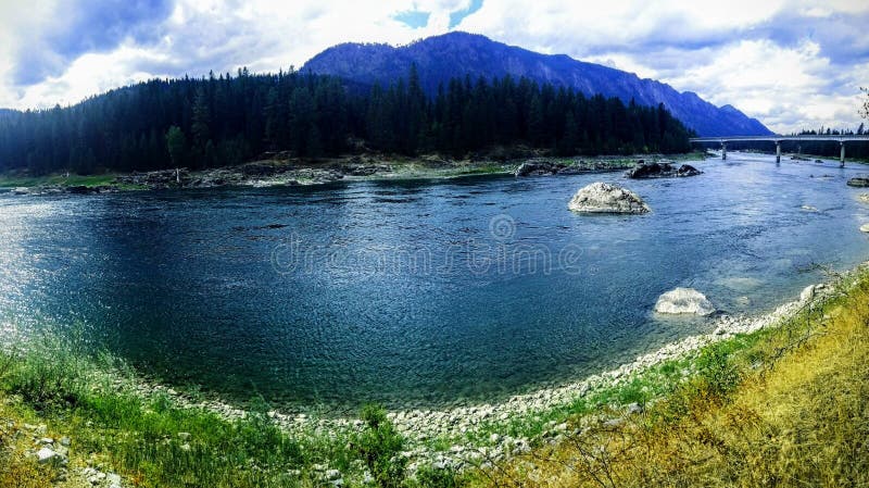 Clark Fork River, ThompsonFalls, Montana Stock Photo - Image of river ...