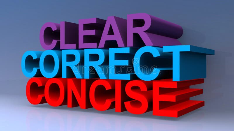 Claro Y Correcto Conciso En Azul Stock de ilustración - Ilustración de ...