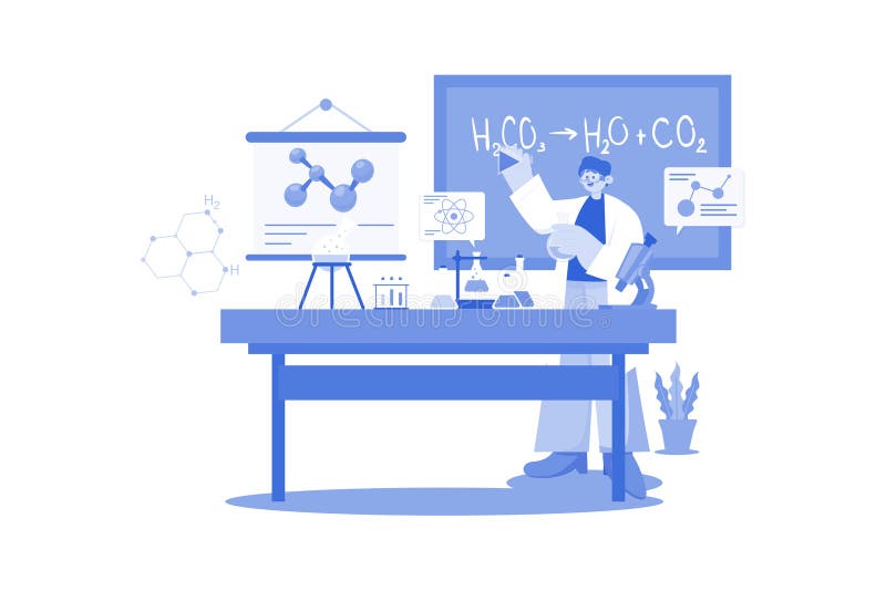 Clases De Ciencias Enseñando Fórmulas Químicas Ilustración del Vector ... Clases De Ciencias Enseñando Fórmulas Químicas Ilustración del Vector ...