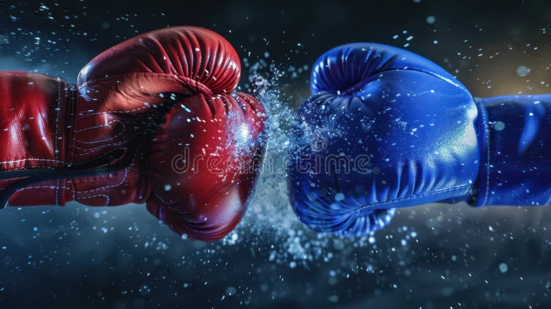 The Clash of Boxing Gloves. AI Generated Stock Image - Image of sport ...