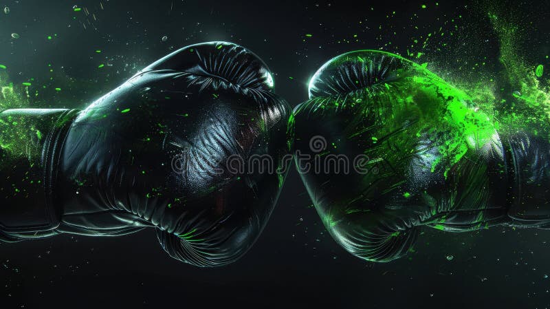 The Clash of Boxing Gloves. AI Generated Stock Image - Image of sports ...