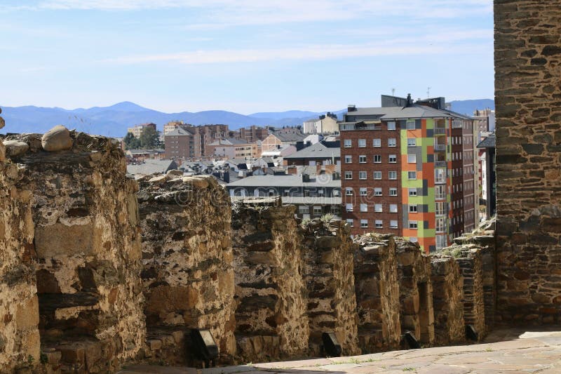 Clash of Style between Modern and Ancient Constructions. Stock Image ...