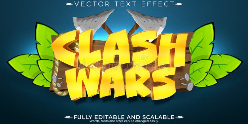 Clash Wars Text Effect, Editable Game and Cartoon Text Style Stock ...