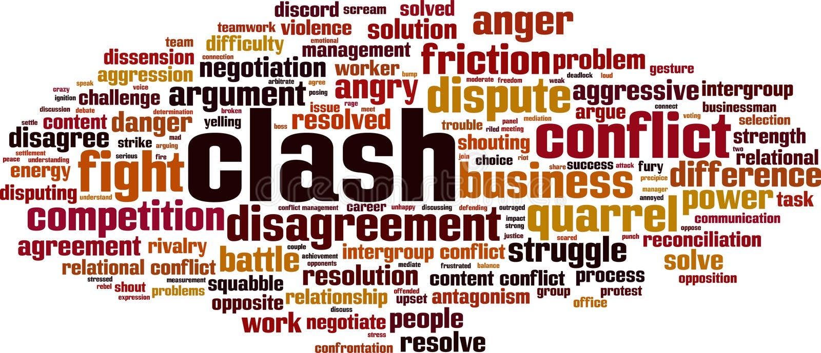 Clash word cloud concept stock vector. Illustration of disagreement ...