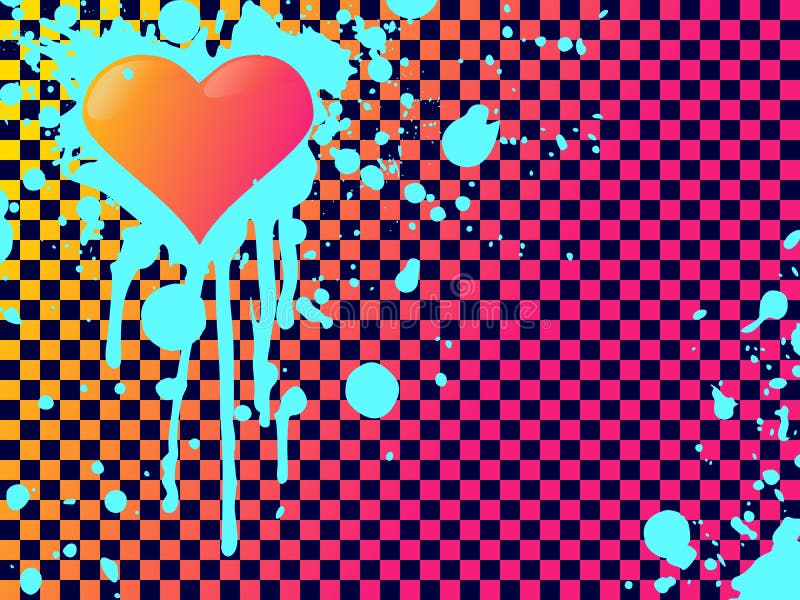 Clashing Colors Emo Heart Background Stock Vector - Illustration of ...