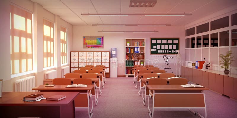 Clasroom front view. stock illustration. Illustration of front - 232488441