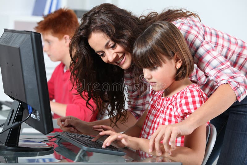 Teenage Students in it Class Using Computers Stock Image - Image of ...
