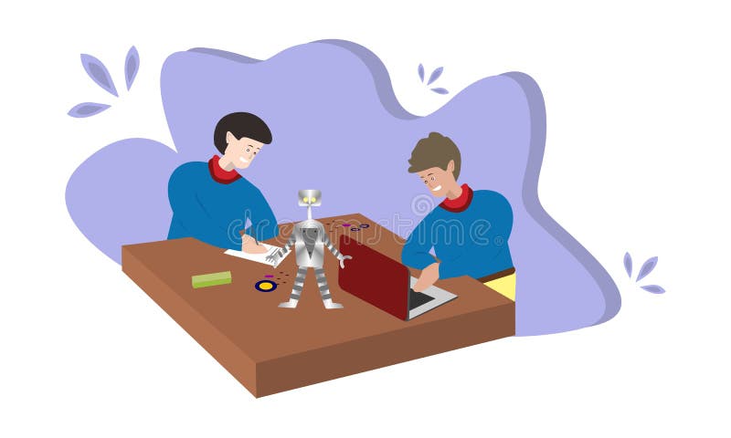 Class Activities Designing Robots. Stock Vector - Illustration of class ...