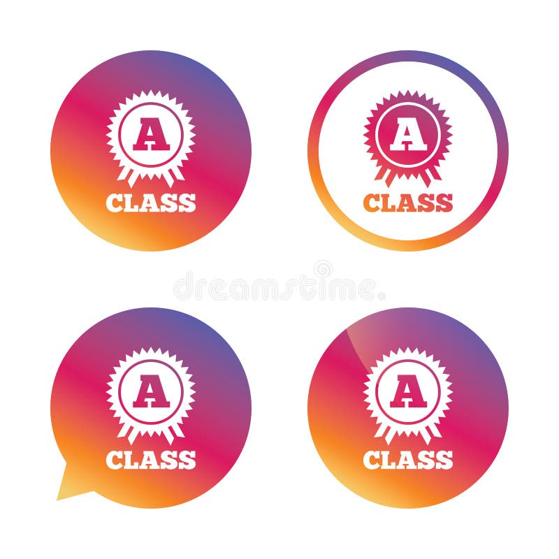 Premium Level Award Icons. a-class Ventilation. Stock Vector ...