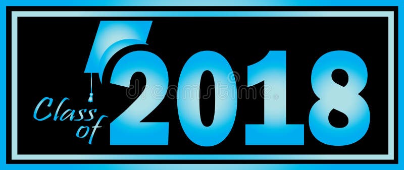 Class of 2018 Blue and Black Stock Illustration - Illustration of blue ...
