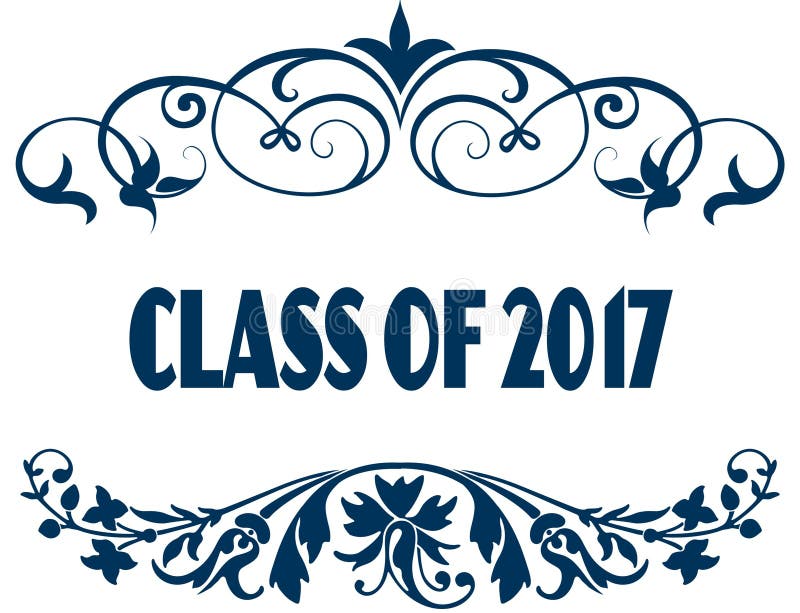 CLASS of 2017 Blue Text Frames. Stock Illustration - Illustration of ...