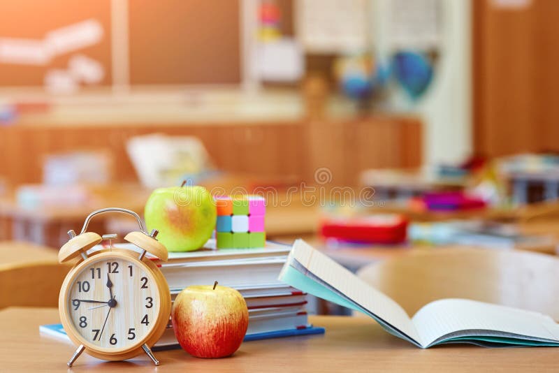 Class in a Blurred Background without Children. Students Left Their ...