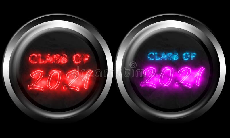 Class of 2021, Button Light with Dark Background Stock Illustration ...