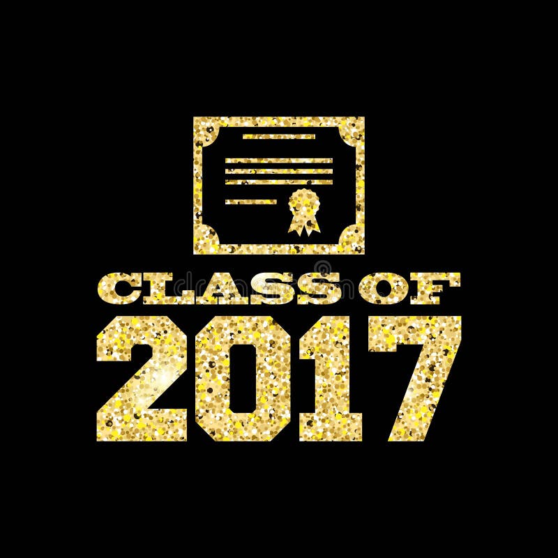 Class of 2017 card stock illustration. Illustration of icon - 78534270
