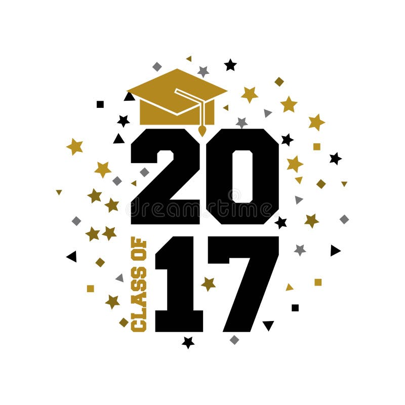 Class of 2017 card stock illustration. Illustration of graphic - 78534297