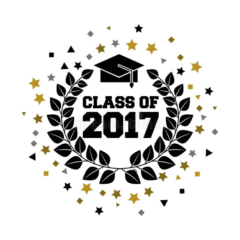 Class of 2017 card stock illustration. Illustration of school - 78534318