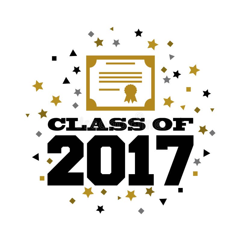 Class of 2017 card stock illustration. Illustration of ceremony - 78534320