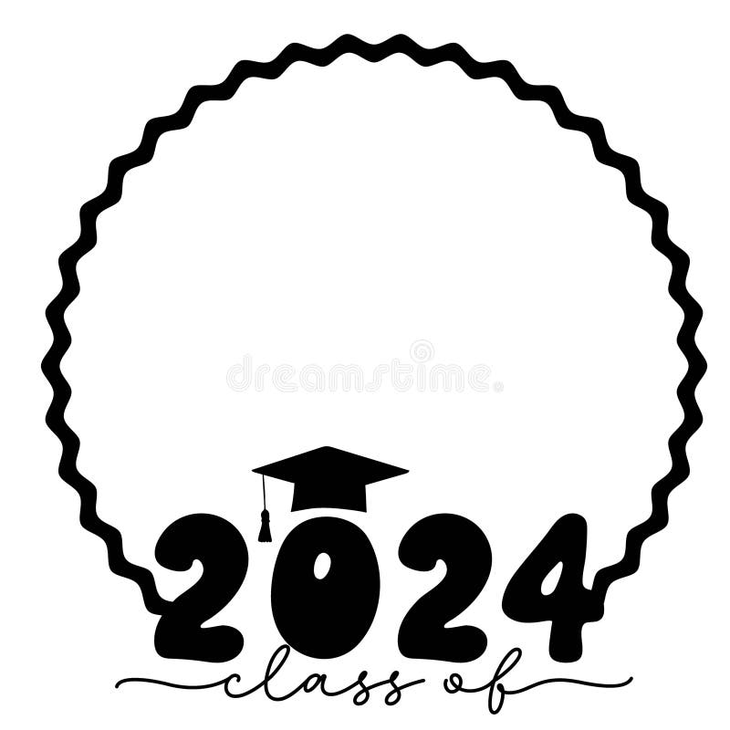 Class of 2024 circle frame stock vector. Illustration of ceremony ...