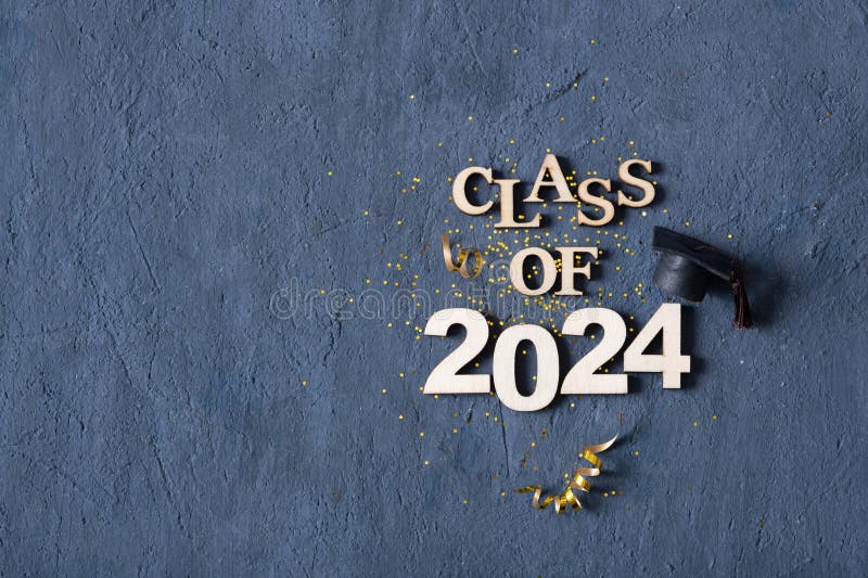 Class of 2024 Concept. Number 2024 with Graduated Cap and Confetti Top ...