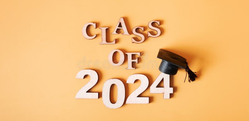 Class of 2024 Concept. Number 2024 with Graduation Cap and Bokeh Lights ...