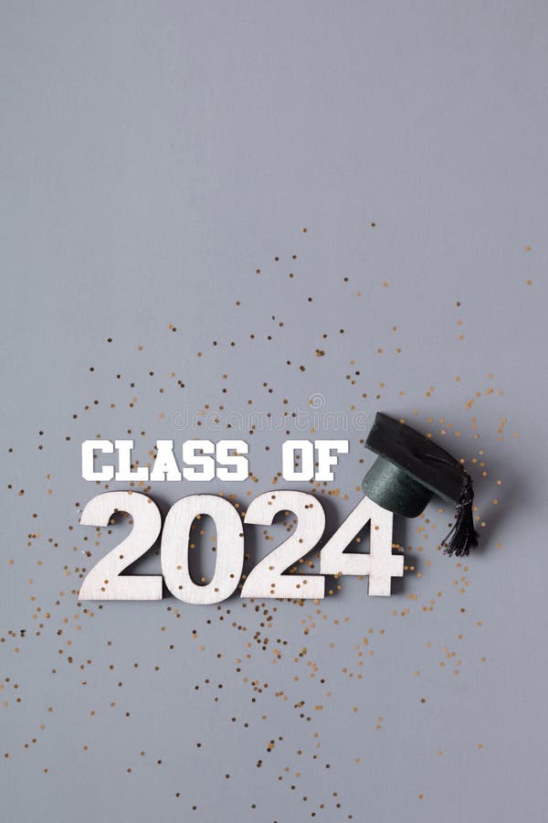 Class of 2024 Concept. Number 2024 with Graduation Cap and Confetti ...