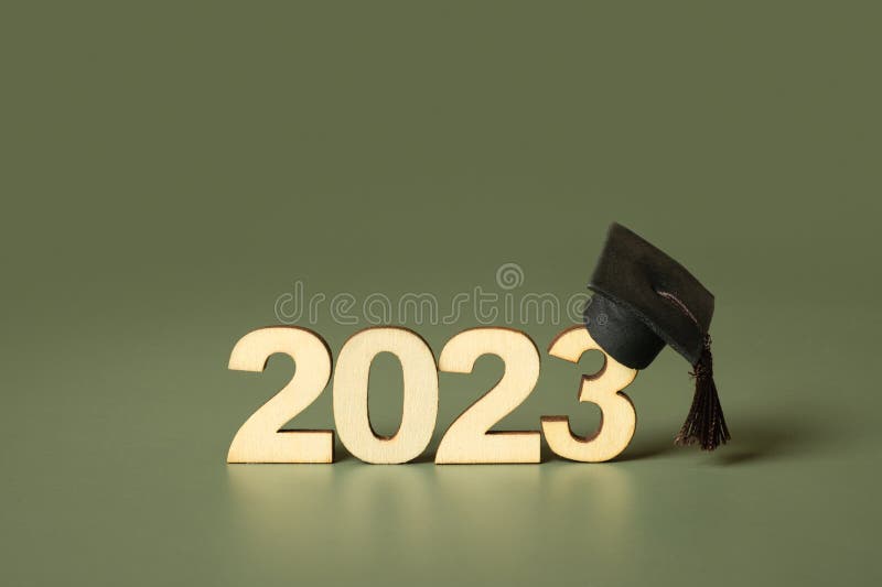 Class of 2023 Banner Concept. Wooden Number 2023 with Graduated Cap on ...
