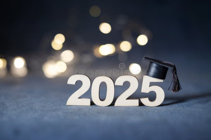 Class 2025 Concept Wooden Number Graduation Hat Bokeh Stock Photos ...