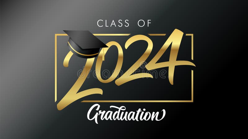 Class of 2024 Congratulation Golden Luxury Calligraphy Web Slide Stock ...