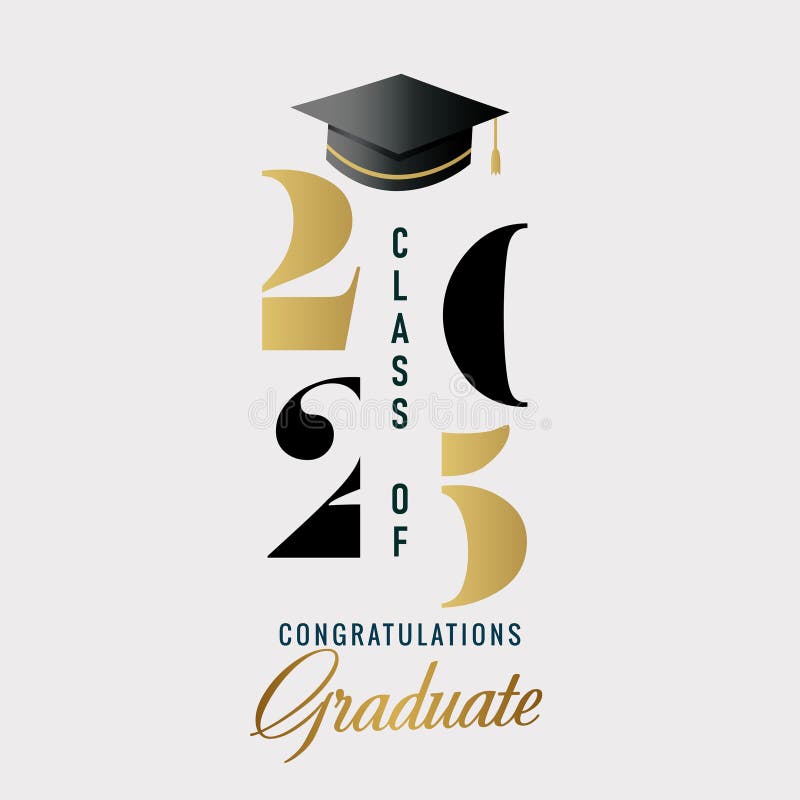 Class of 2025, Congratulation Graduate Logo Design Stock Vector ...