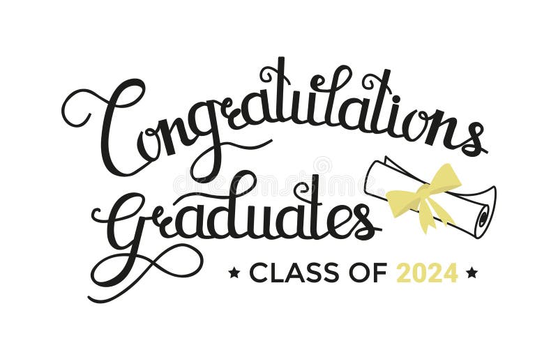 Class of 2024.Congratulations Graduates Design Template with Gold ...