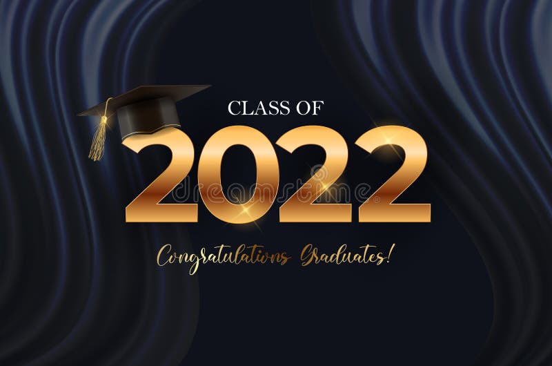 Class of 2022 Congratulations Graduates Greeting Card. Vector ...